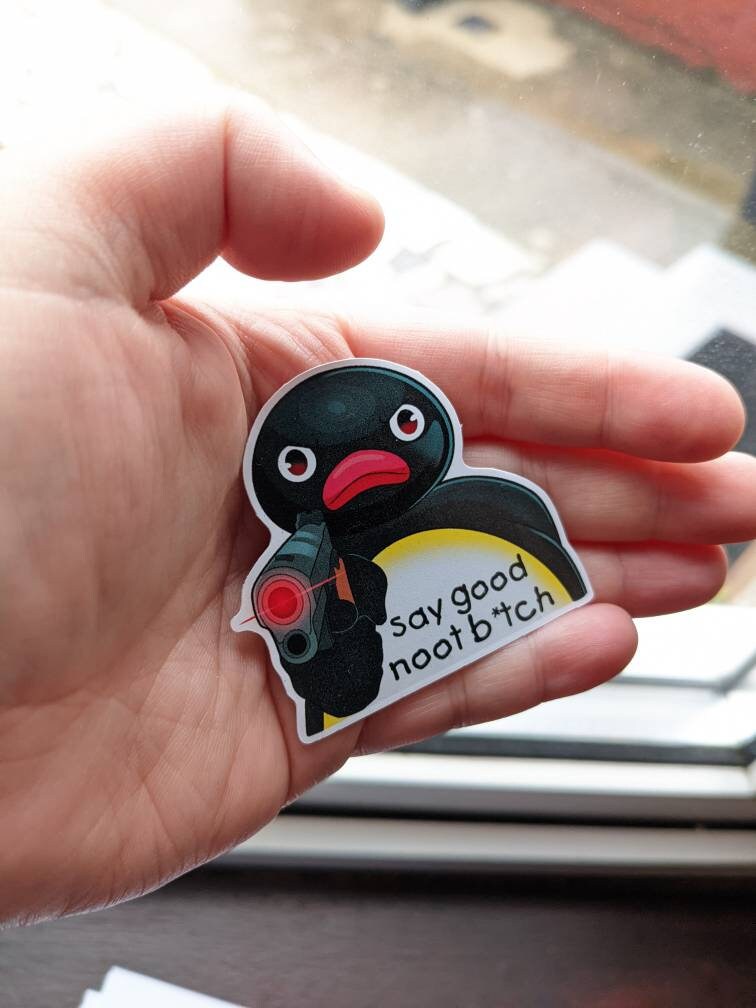 Pingu Say Good Noot Btch Cursed Vinyl Decal Sticker - Etsy