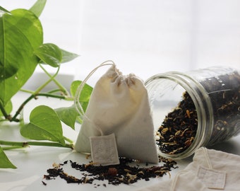 Reusable Tea Bags Unbleached Organic Cotton - Etsy