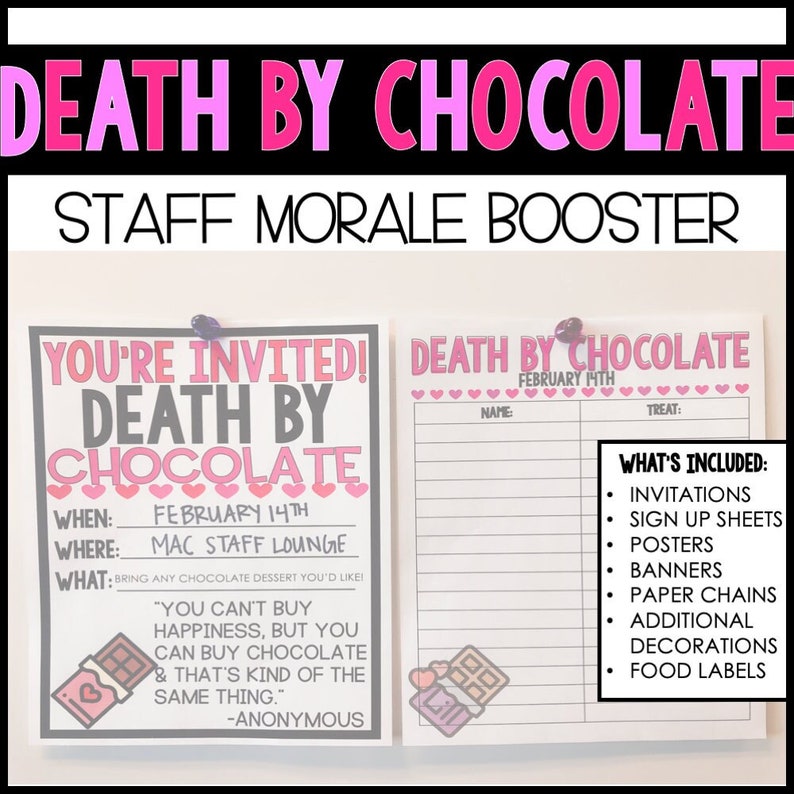 Death by Chocolate | Staff Morale Booster - Etsy