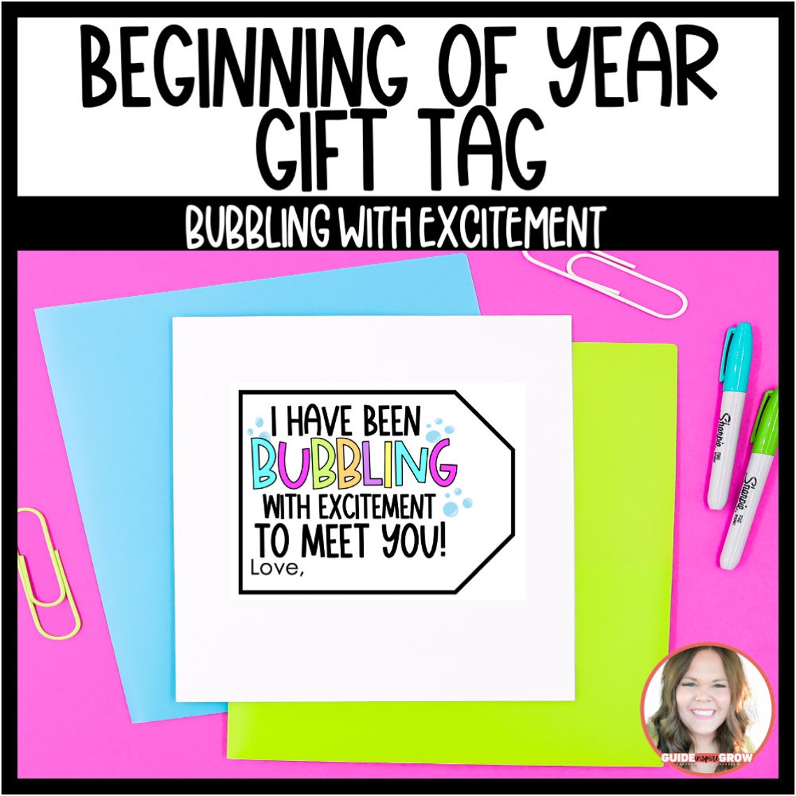 Back to School Gift Tag | Bubbling With Excitement - Etsy