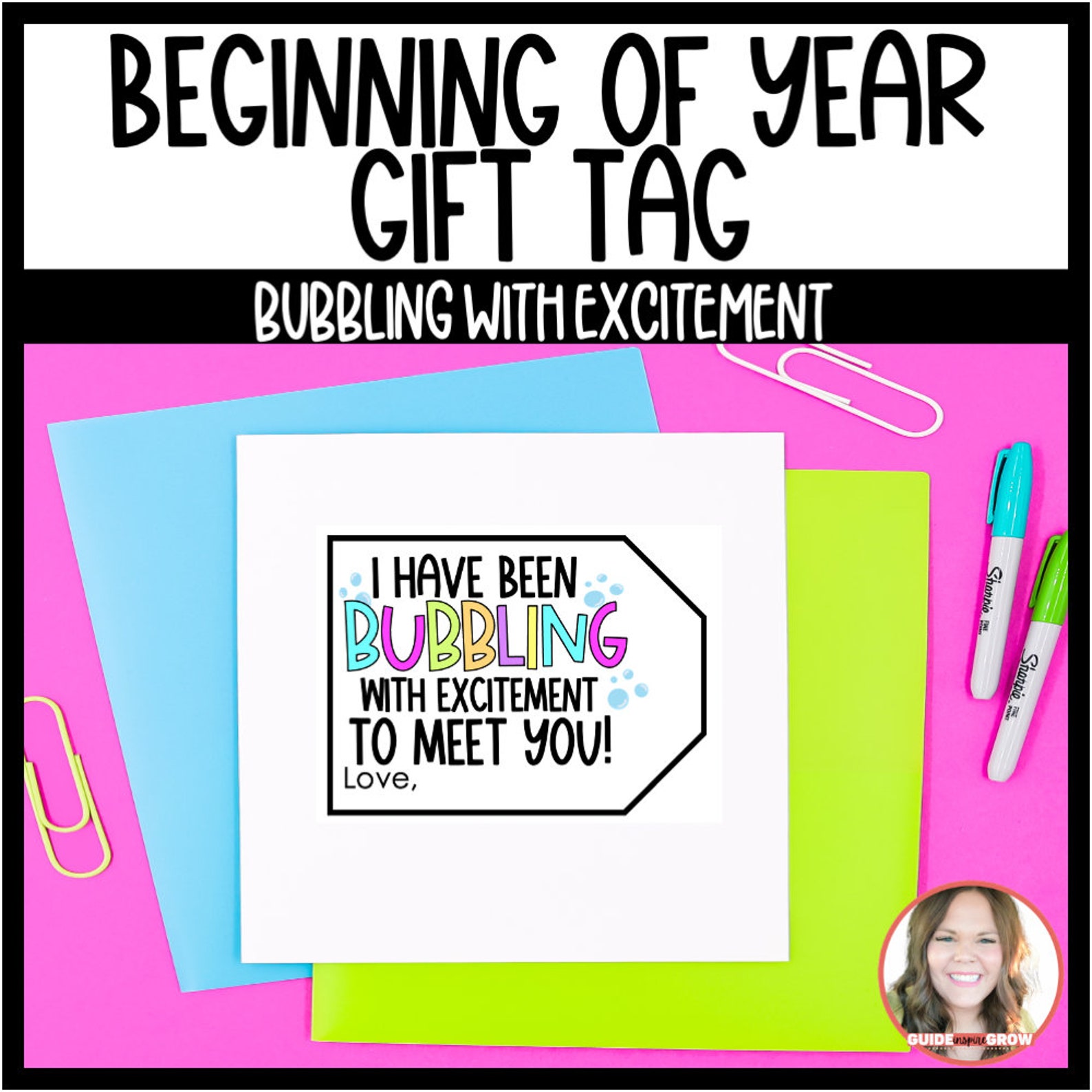 Back to School Gift Tag | Bubbling With Excitement - Etsy