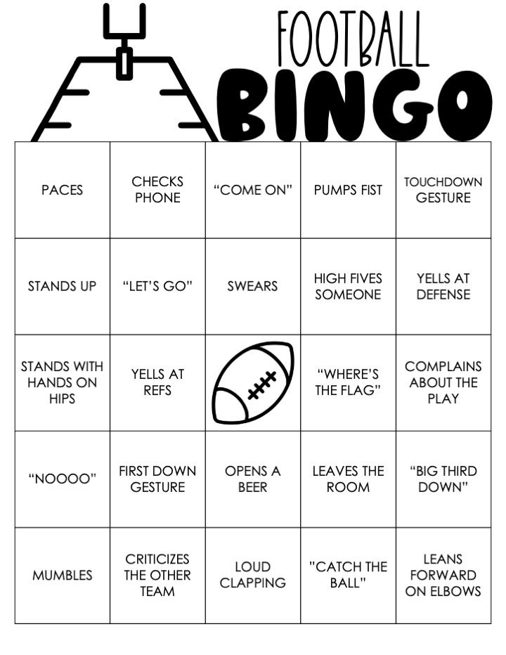 Football BINGO - Etsy