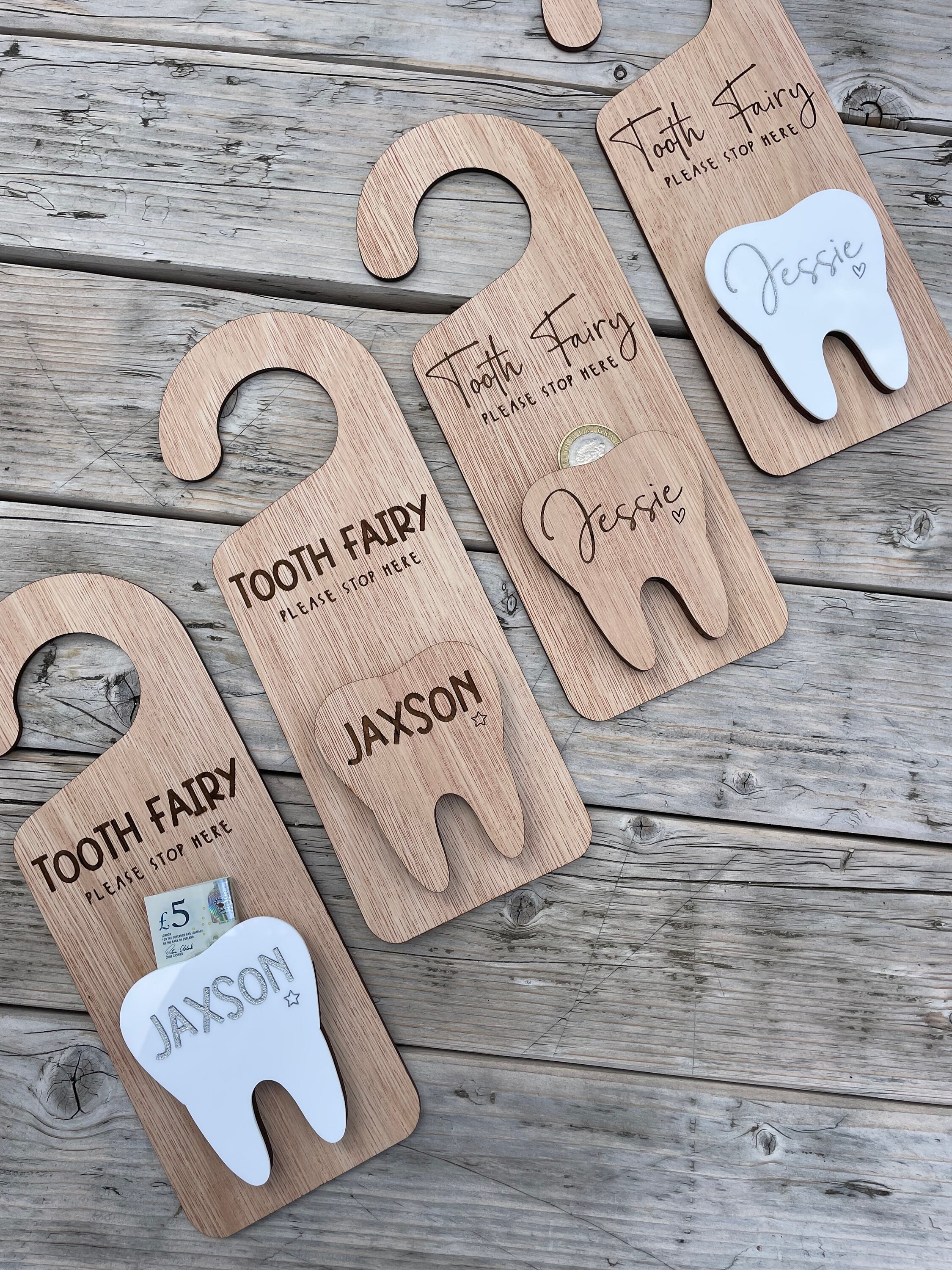 Tooth Fairy Wooden Door Hanger Tooth Fairy Money Holder - Etsy
