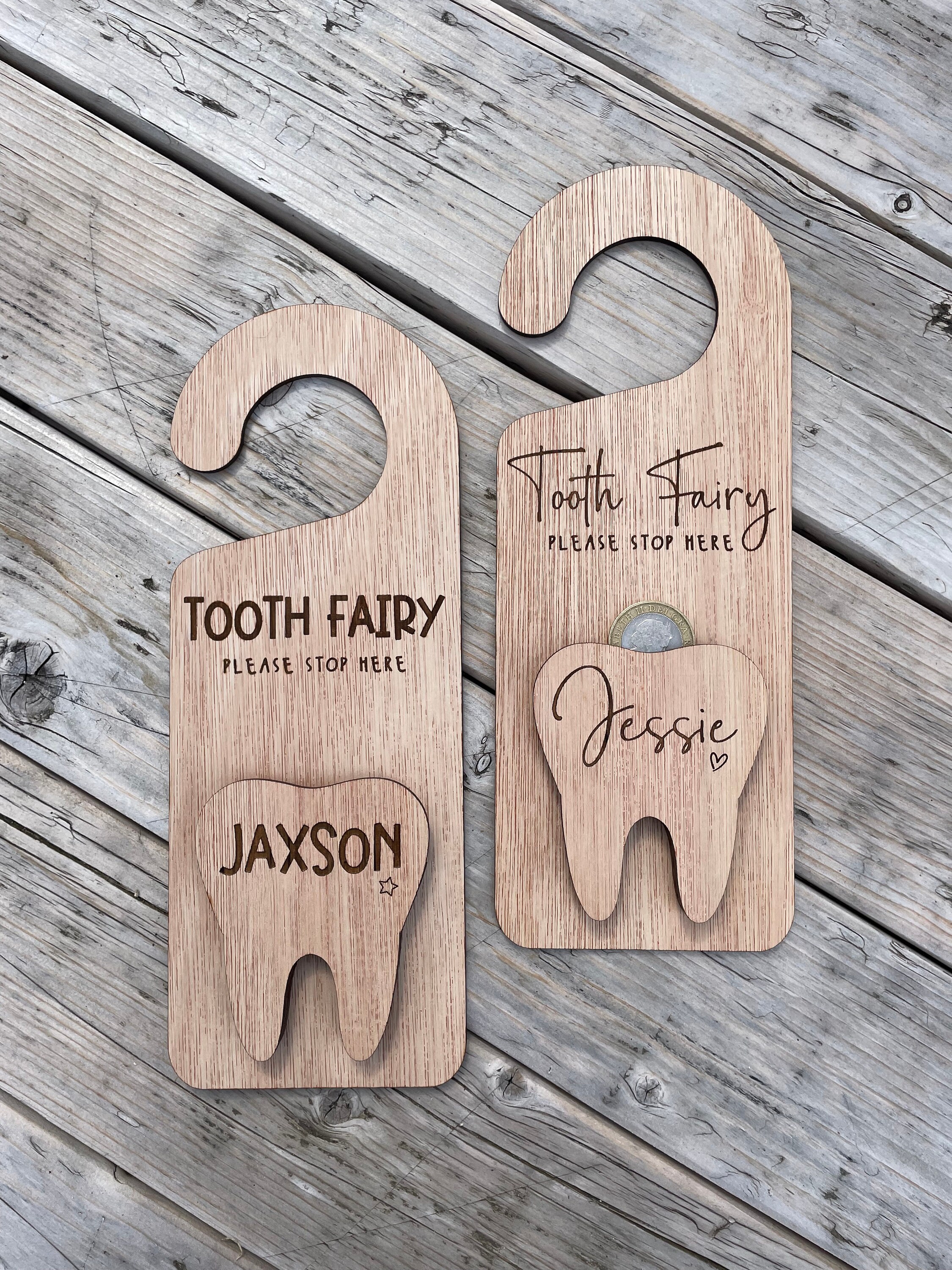 Tooth Fairy Wooden Door Hanger Tooth Fairy Money Holder - Etsy