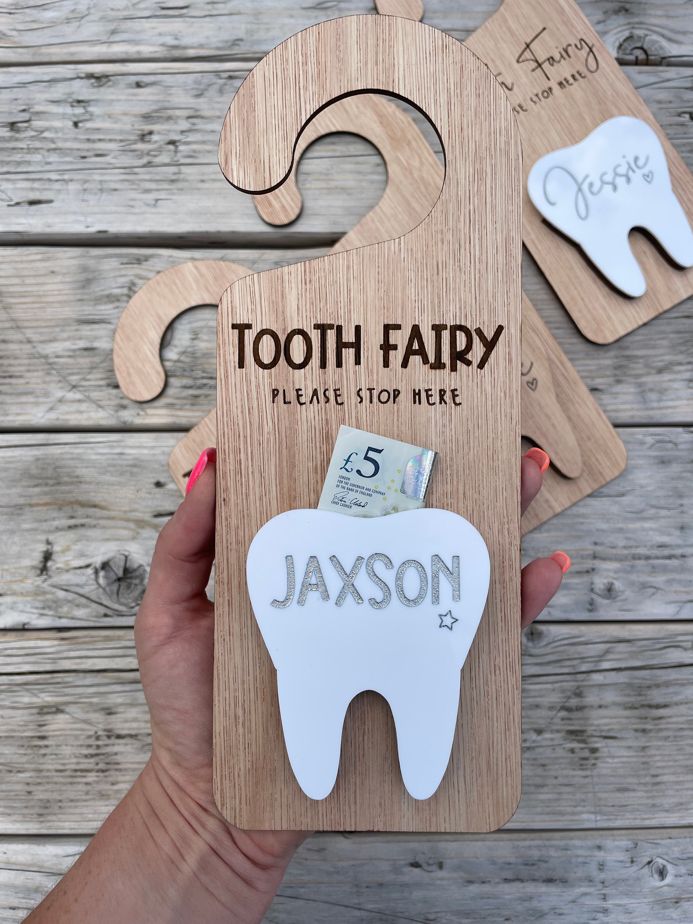 Tooth Fairy Wooden Door Hanger Tooth Fairy Money Holder - Etsy