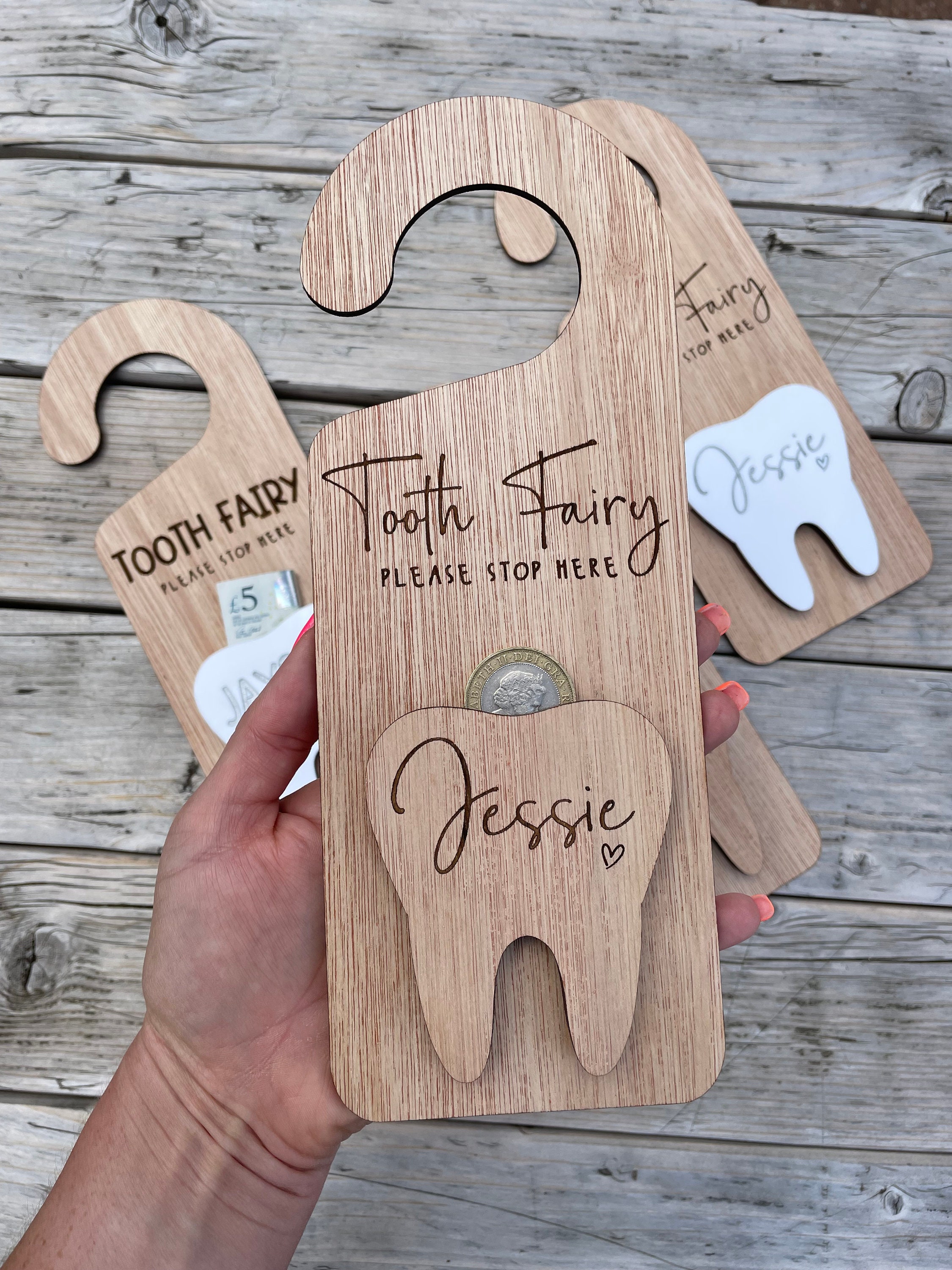 Tooth Fairy Wooden Door Hanger Tooth Fairy Money Holder - Etsy