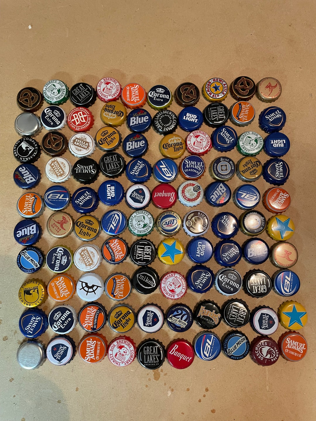 100 Miscellaneous Bottle Caps Lids, Craft Supplies - Etsy