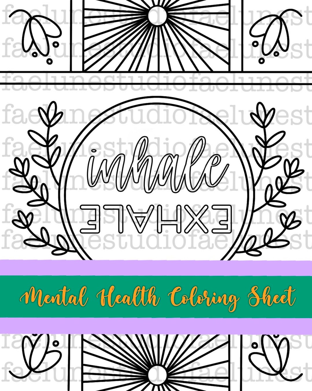 Dibujo Para Colorear Sobre Salud Mental Dibujo Para Colorear Etsy México