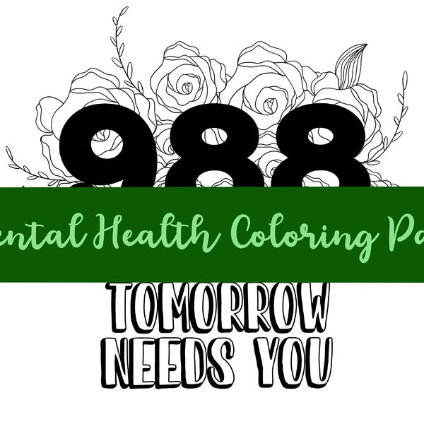Mental Health Coloring Pages - Etsy
