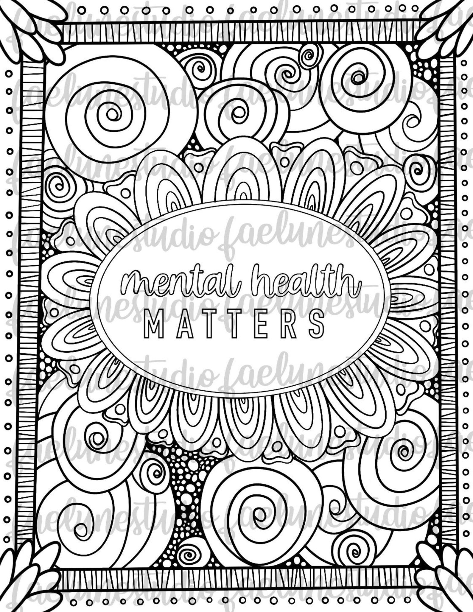 Mental Health Coloring Sheet, Self Care Coloring Sheet, Adult Coloring ...