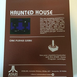 Haunted House - Atari 2600 - Replacement Case - No Game - Etsy