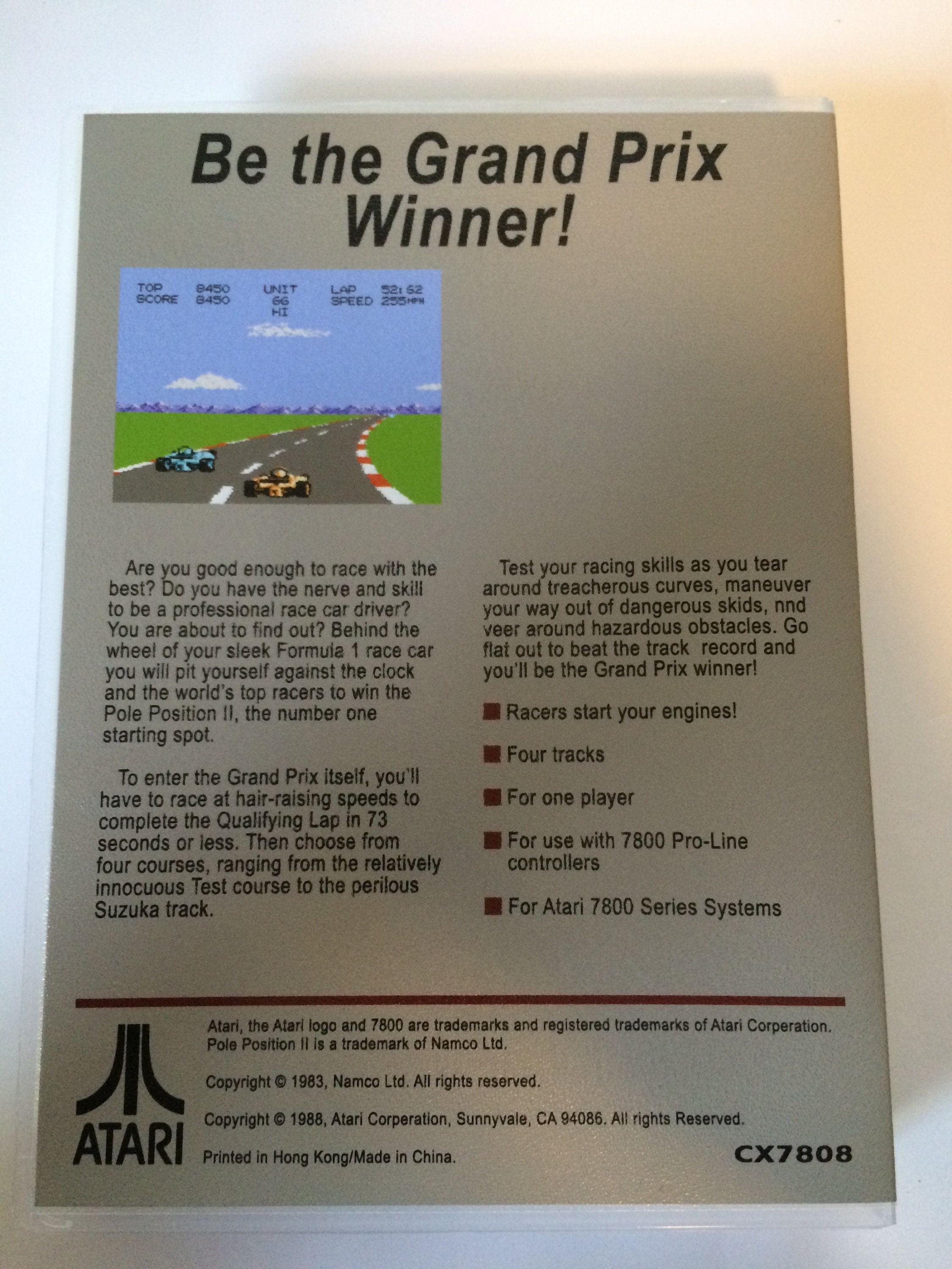 Pole Position II - Atari 7800 - Replacement Case - No Game - Etsy