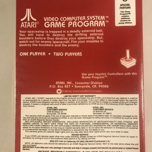 Asteroids Atari 2600 Repalcement Case No Game - Etsy