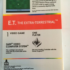 E.T. Atari 2600 Replacement Case No Game - Etsy