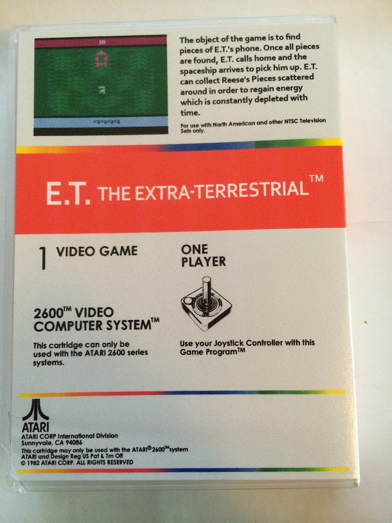 E.T. Atari 2600 Replacement Case No Game - Etsy