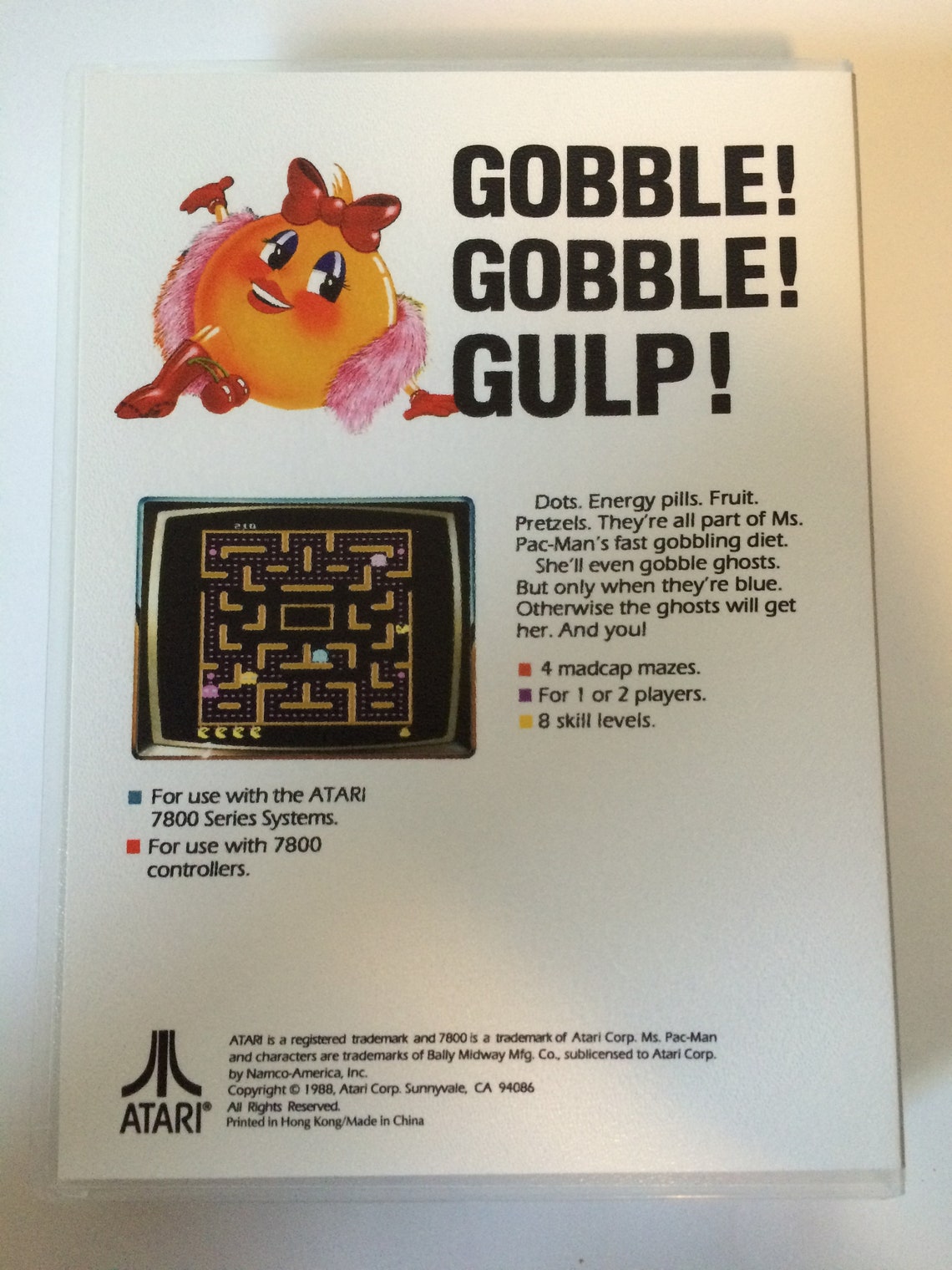 Ms. Pac-man - Atari 7800 - Replacement Case - No Game - Etsy