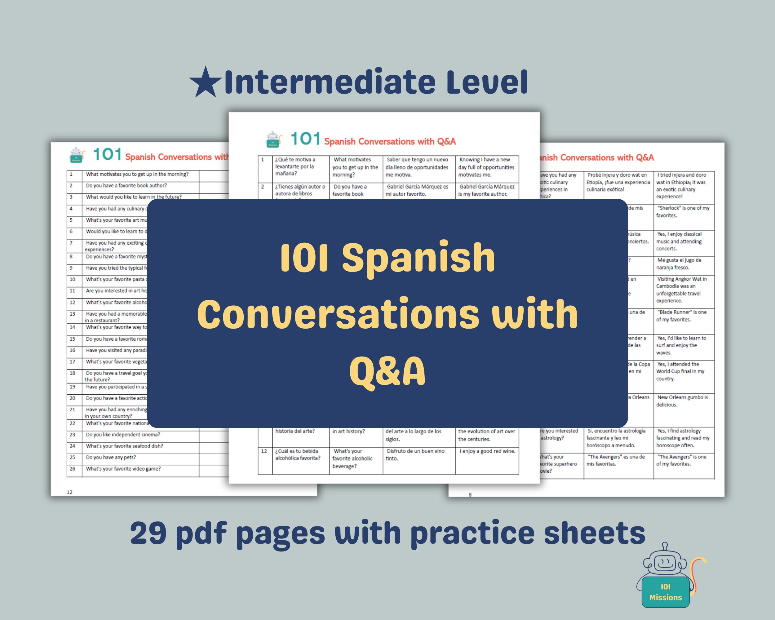 Spanish Intermediate Level Conversations | 101 Questions and Answers ...
