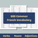 600 Common French Vocabulary Bundle| French Essential Words| French ...
