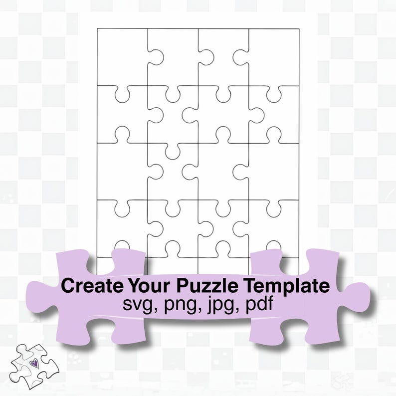 Make Your Own Puzzle 20 Pieces Puzzle Template PNG SVG Pdf Jpg Create ...
