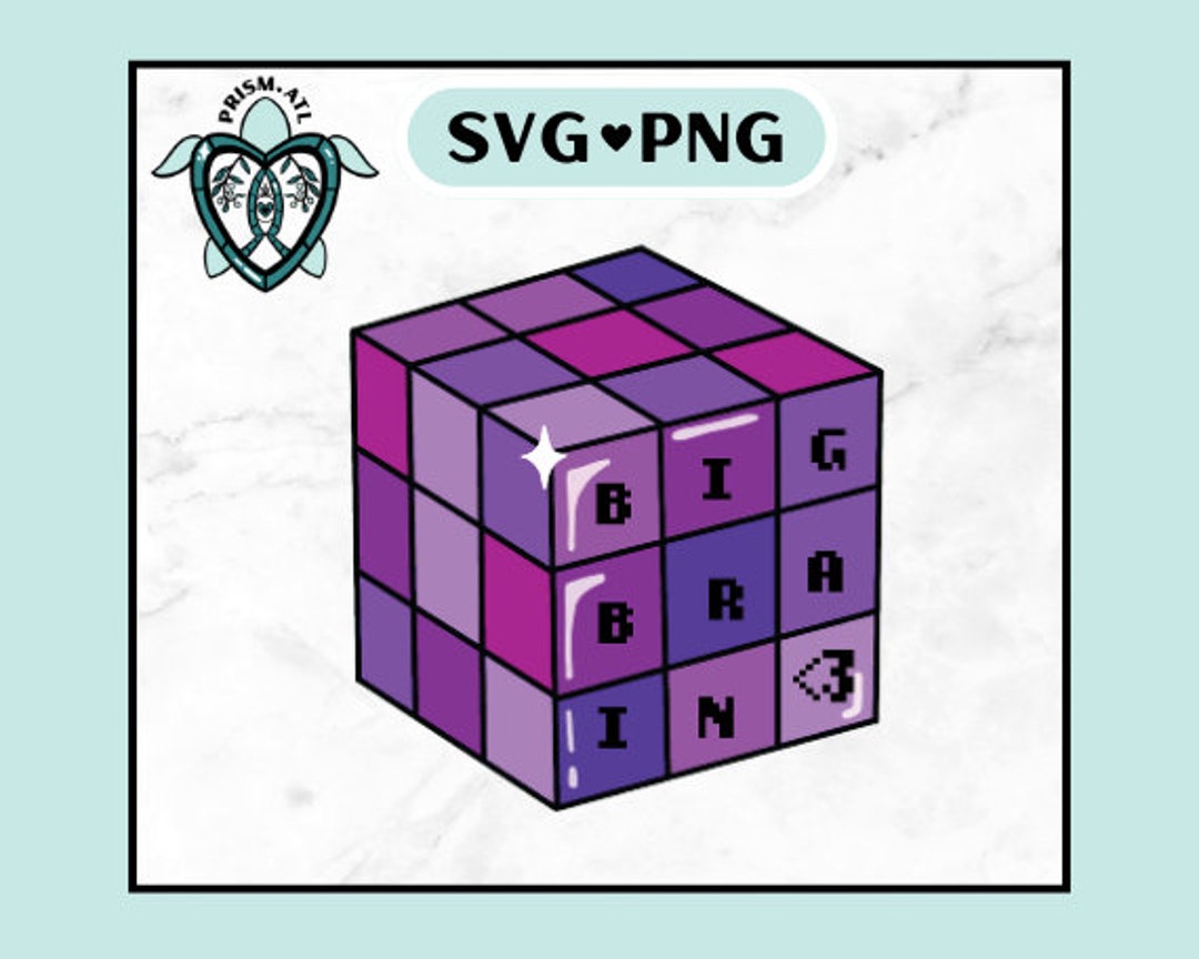 Rubix Cube Cute Purple PNG SVG - Etsy