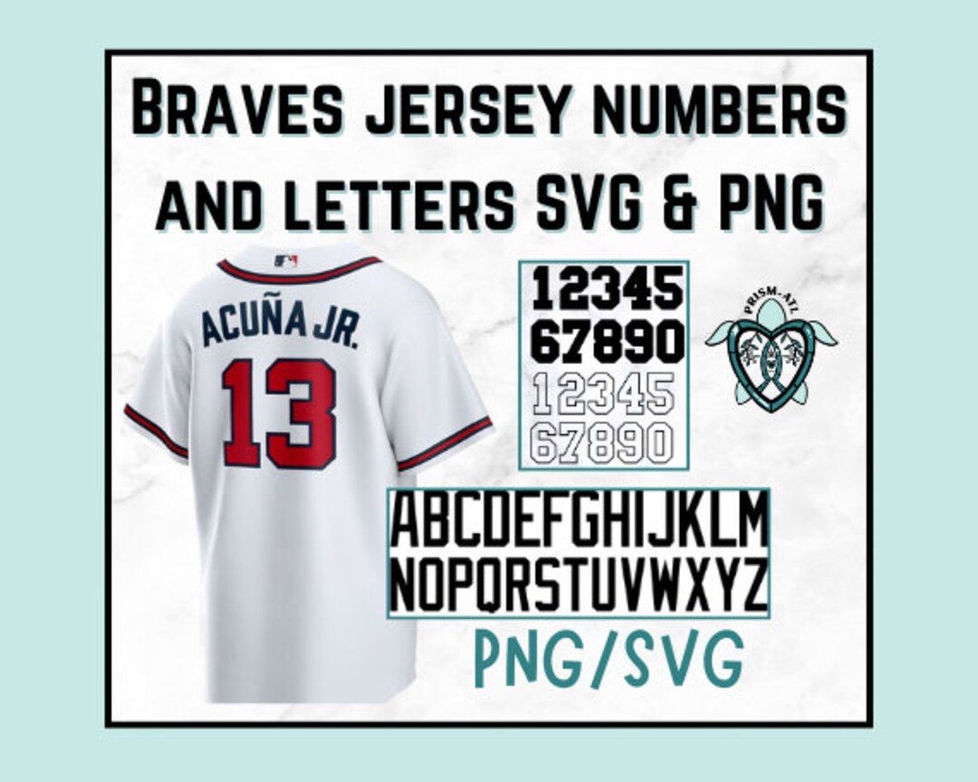 Braves Jersey Numbers and Letters Png Svg Jersey Number SVG & PNG ...