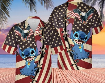 Stitch Us Flag Shirt - Etsy