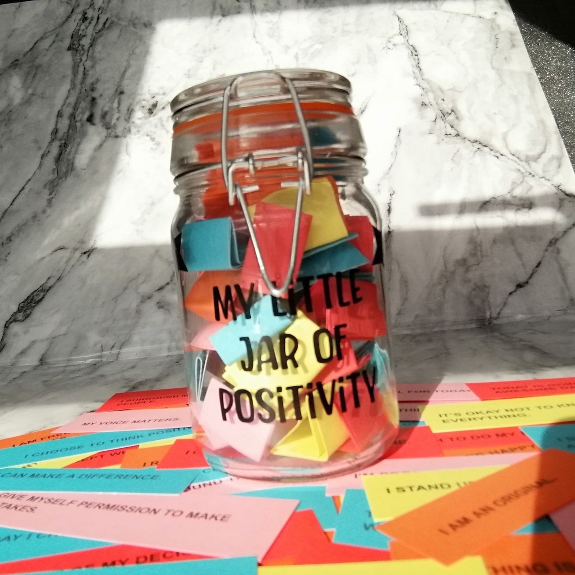 Little Jar of Positivity Happiness & Positive Vibes Wellness | Etsy