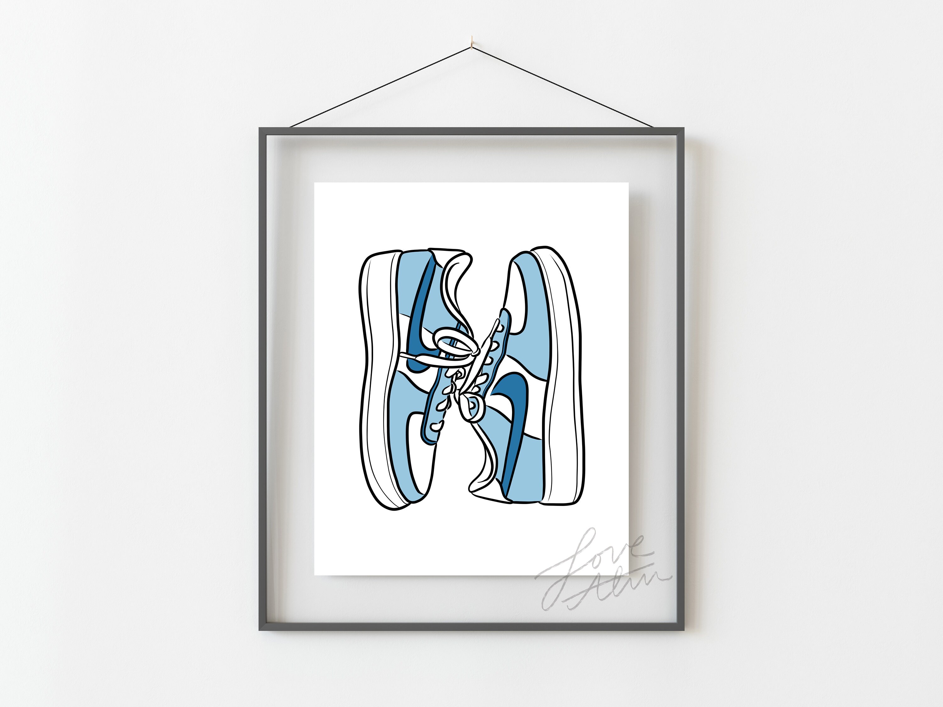 Sneaker Line Art Shoe Wall Art Instant Digital Download - Etsy