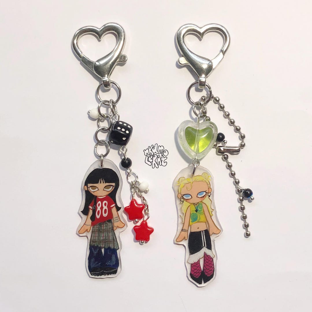 Stacey and Lacey ONE of a KIND Handmade Handdrawn Keychains - Etsy