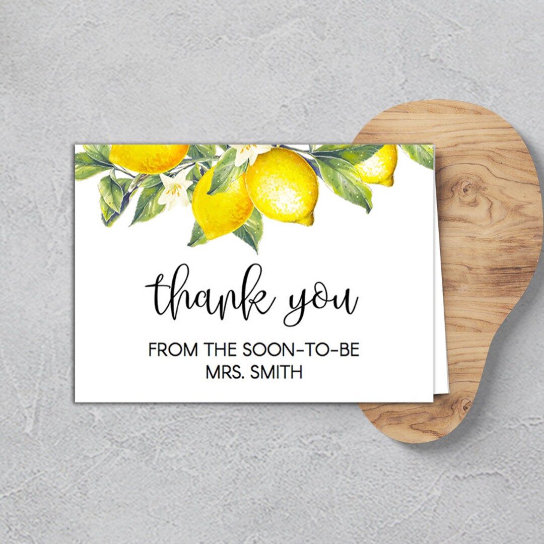 Lemon Bridal Shower Thank You Cards, She Found Her Main Squeeze Bridal ...