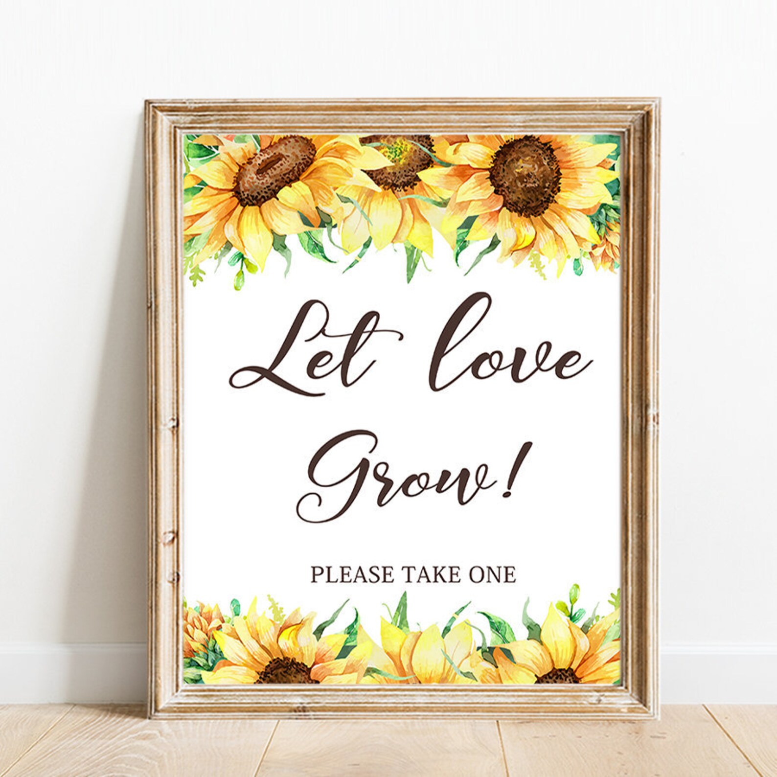 Sunflower Let Love Grow Sign Sun Flower Bridal Shower | Etsy
