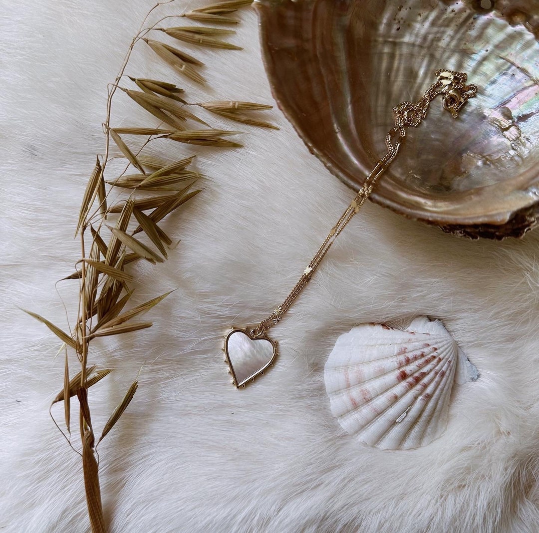 Aphrodites Shell Heart Necklace, Coquette Jewelry, Coquette Necklace ...