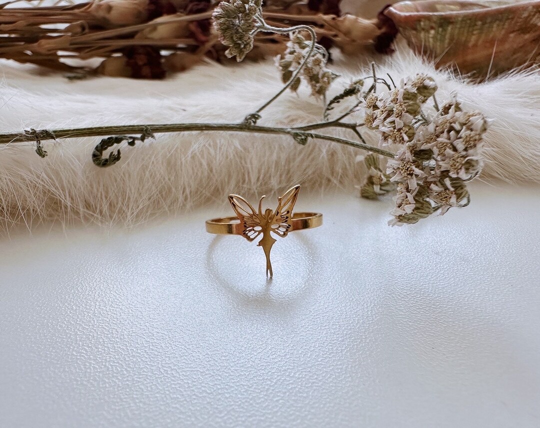 Gold Resizable Ballerina Fairy Ring, Fairy Princess, Ballerina Jewelry ...