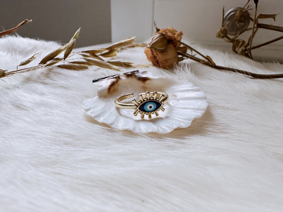 Evil Eye Nazar Resizable Copper Ring - Etsy
