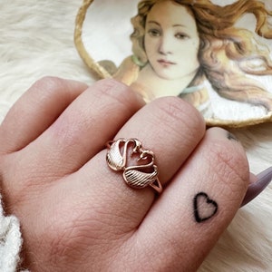 Rose Gold Swan Ring, Feminine Jewelry, Vintage Inspired Jewelry ...