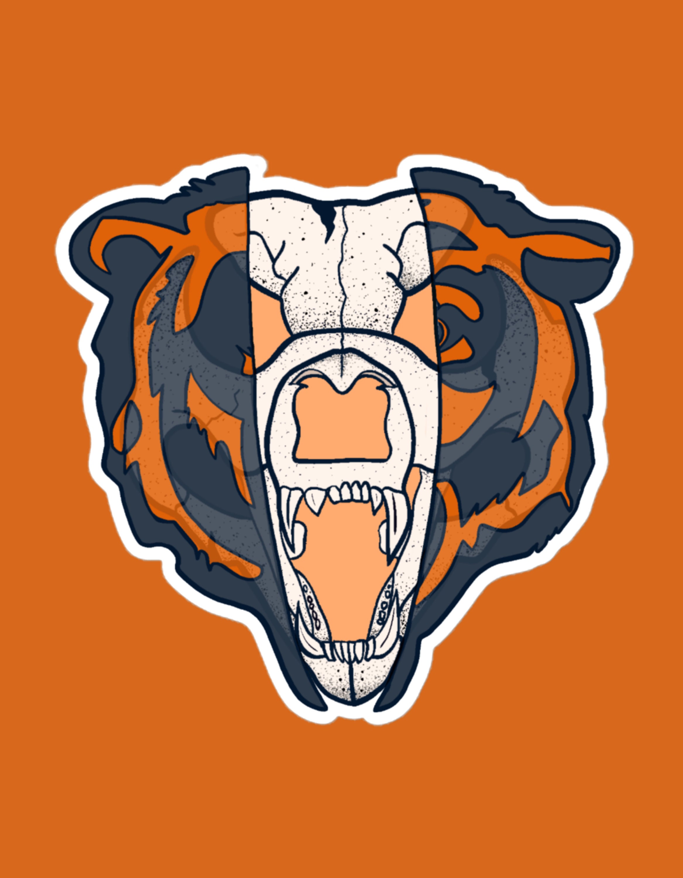 Chicago Football Sticker Bears Skull - Etsy