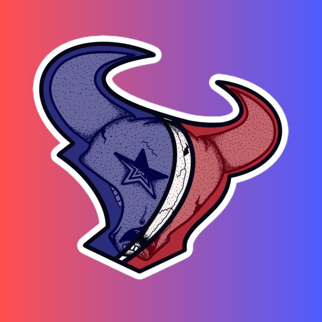 Houston Football Sticker Texans Skull - Etsy