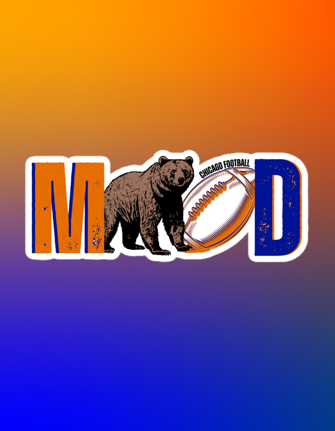 Chicago Football Sticker, Bears Sticker, Chicago Bumper Sticker, Fan ...