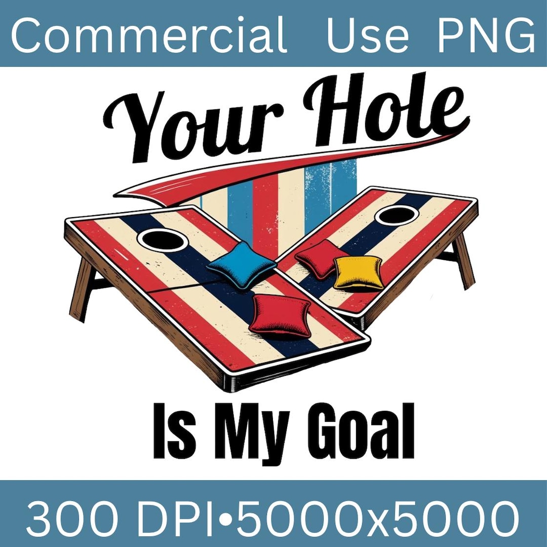 Funny Cornhole Clipart: Retro Bean Bag Toss Design (PNG Digital ...