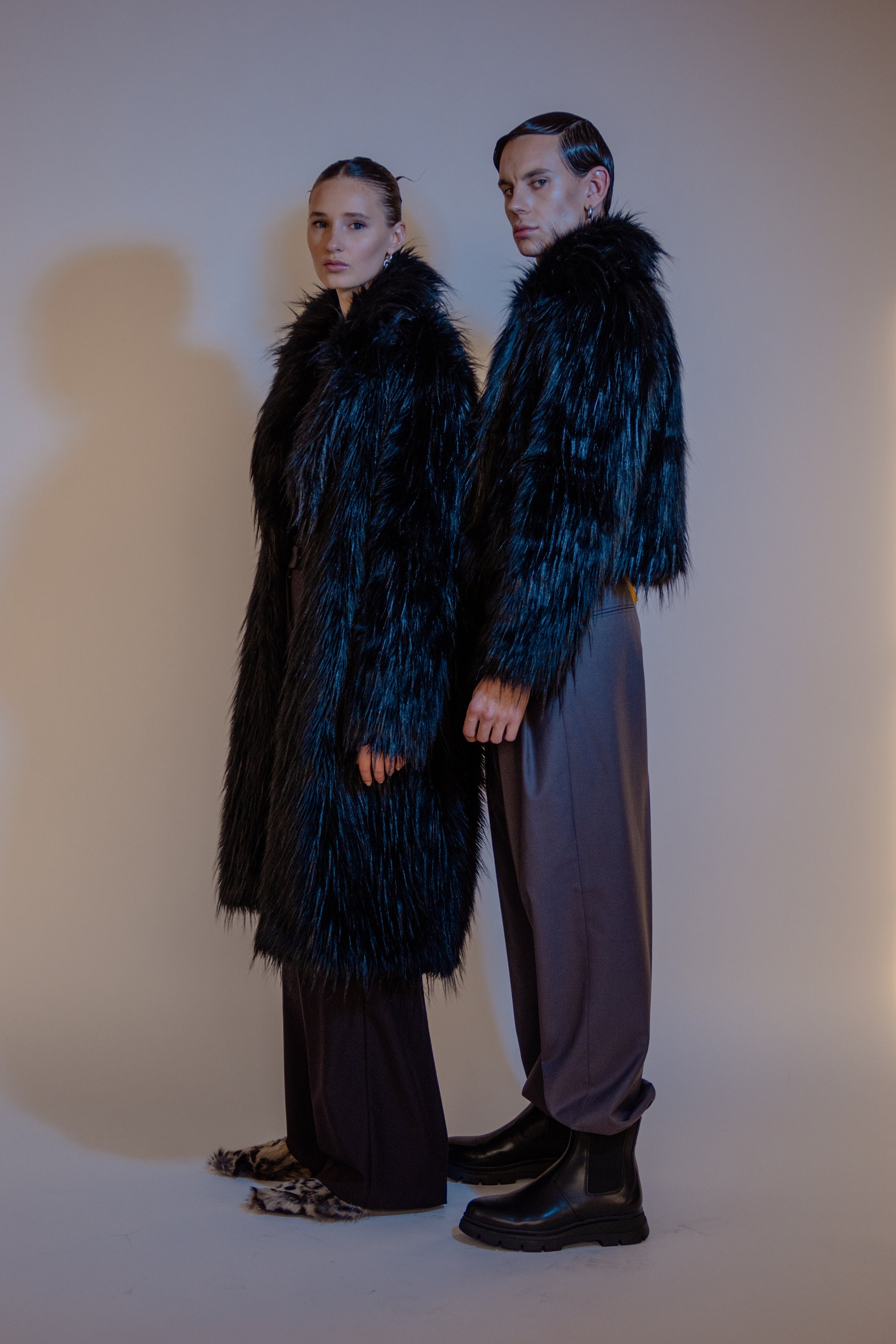 Long Faux Fur Coat Black Raven - Etsy