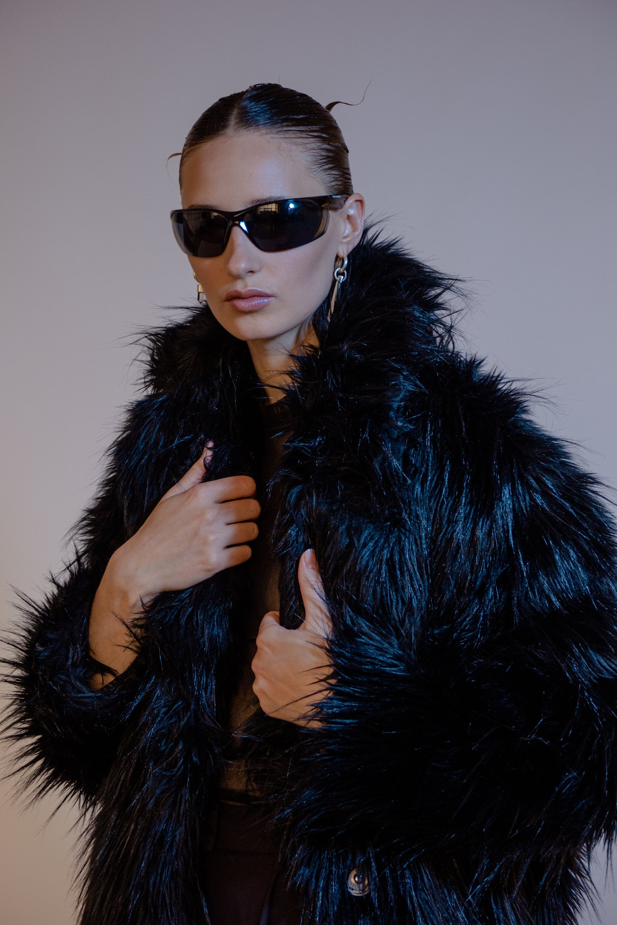 Long Faux Fur Coat Black Raven - Etsy