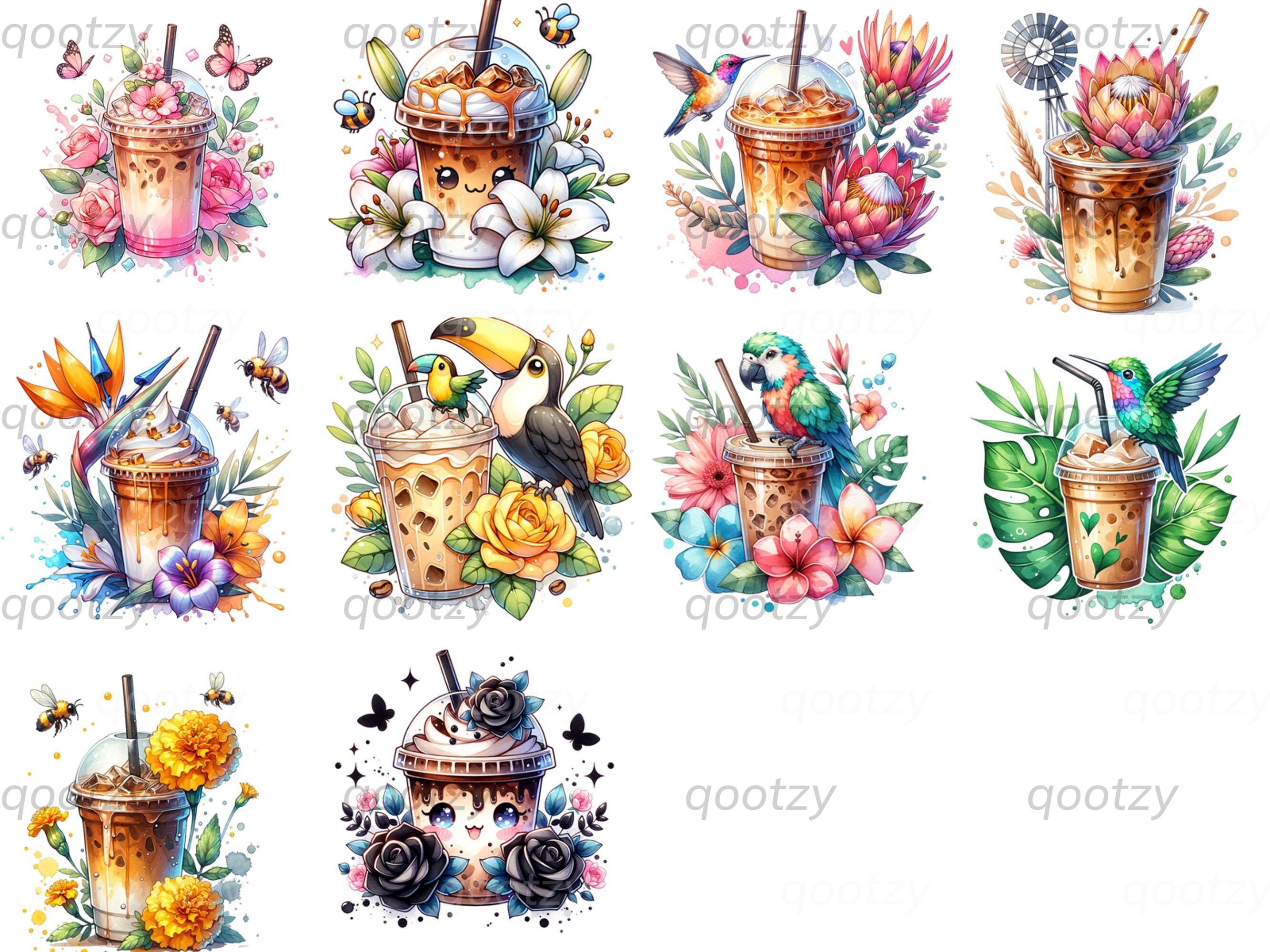 Cute Watercolor Coffee Clipart Bundle Cafe Coffee Clipart Coffee Lover ...