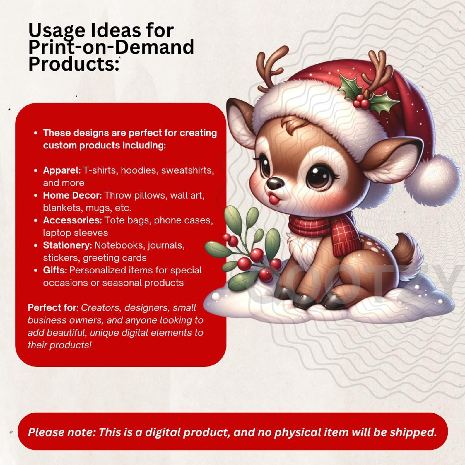 Christmas Springbok Clipart Bundle|300dpi Pngs for Print on Demand ...