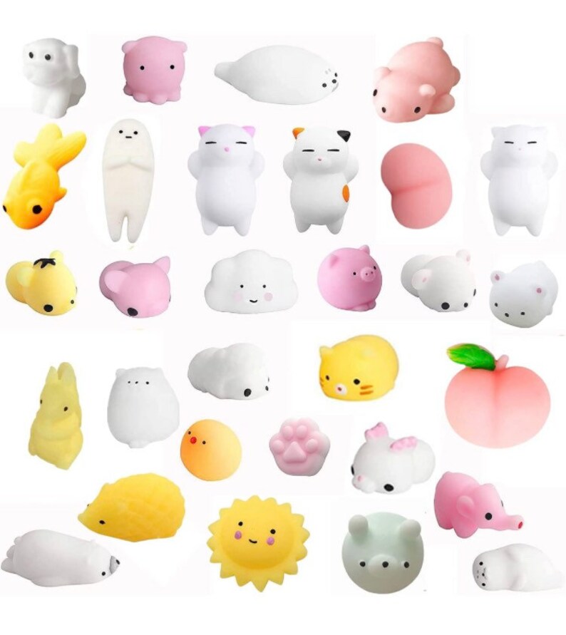 Mini Moji Fidget Toy Small Mochi Squishy Toys for Party Bag Fillers ...