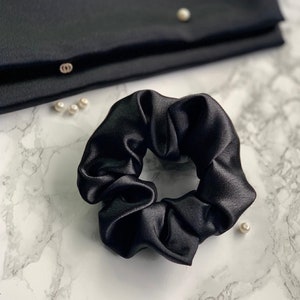 Black Scrunchie,large Scrunchie,skinny Scrunchie,silky Satin Scrunchie ...