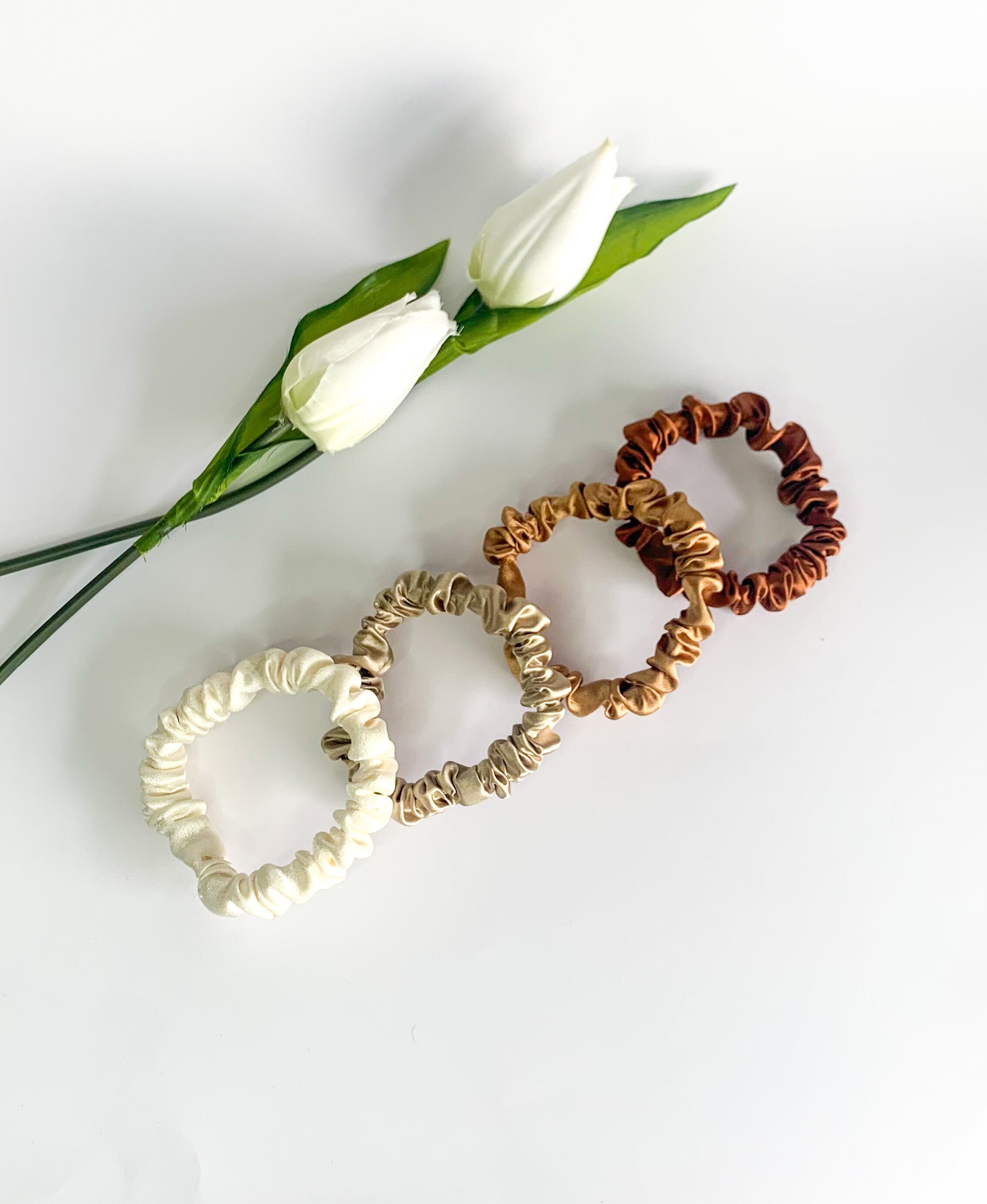 Skinny Scrunchie Silky Satin Scrunchie Scrunchiescrunchies | Etsy