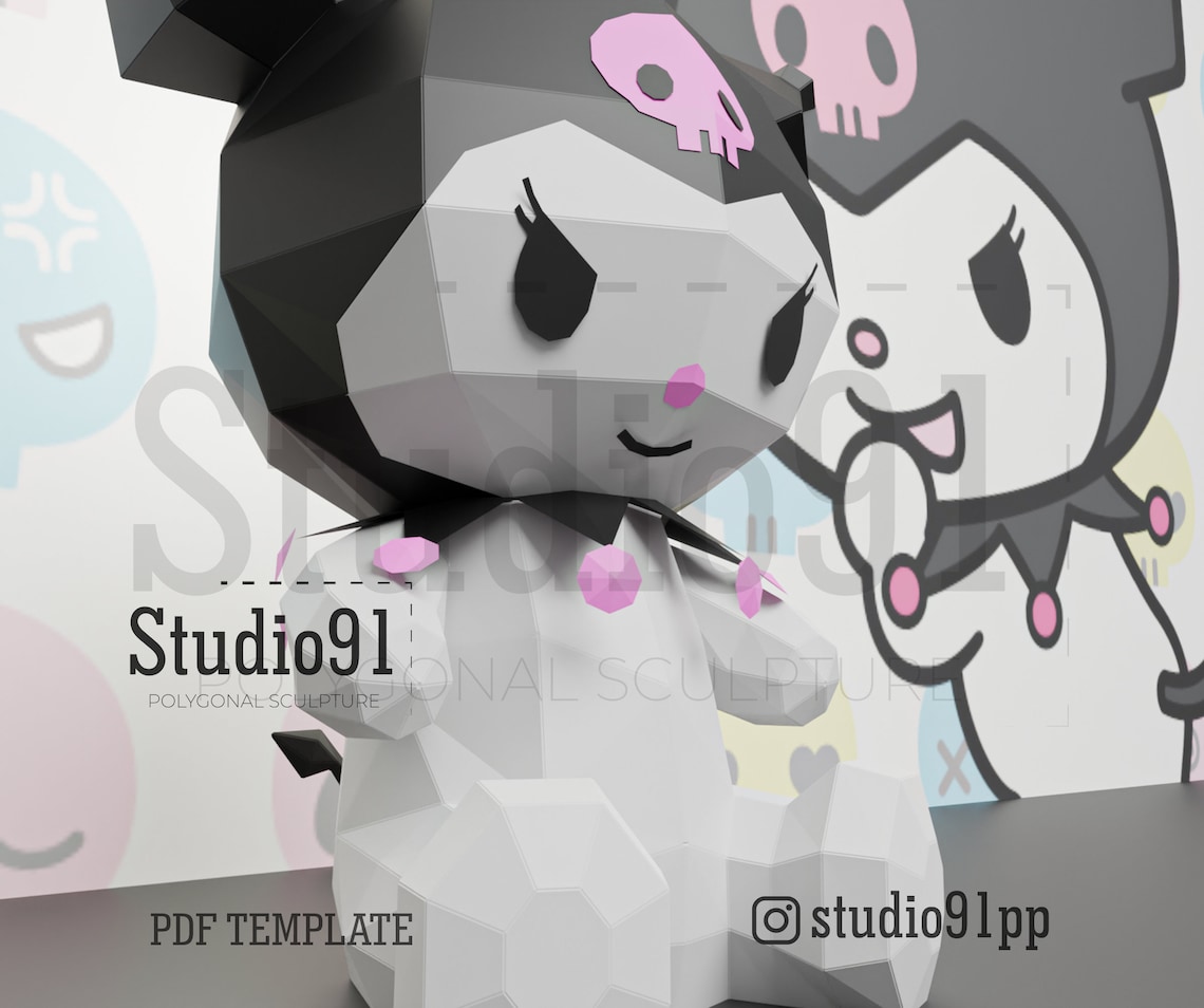 Kuromi Kuromi Papercraft Onegai My Melody Japan My Melody | Etsy