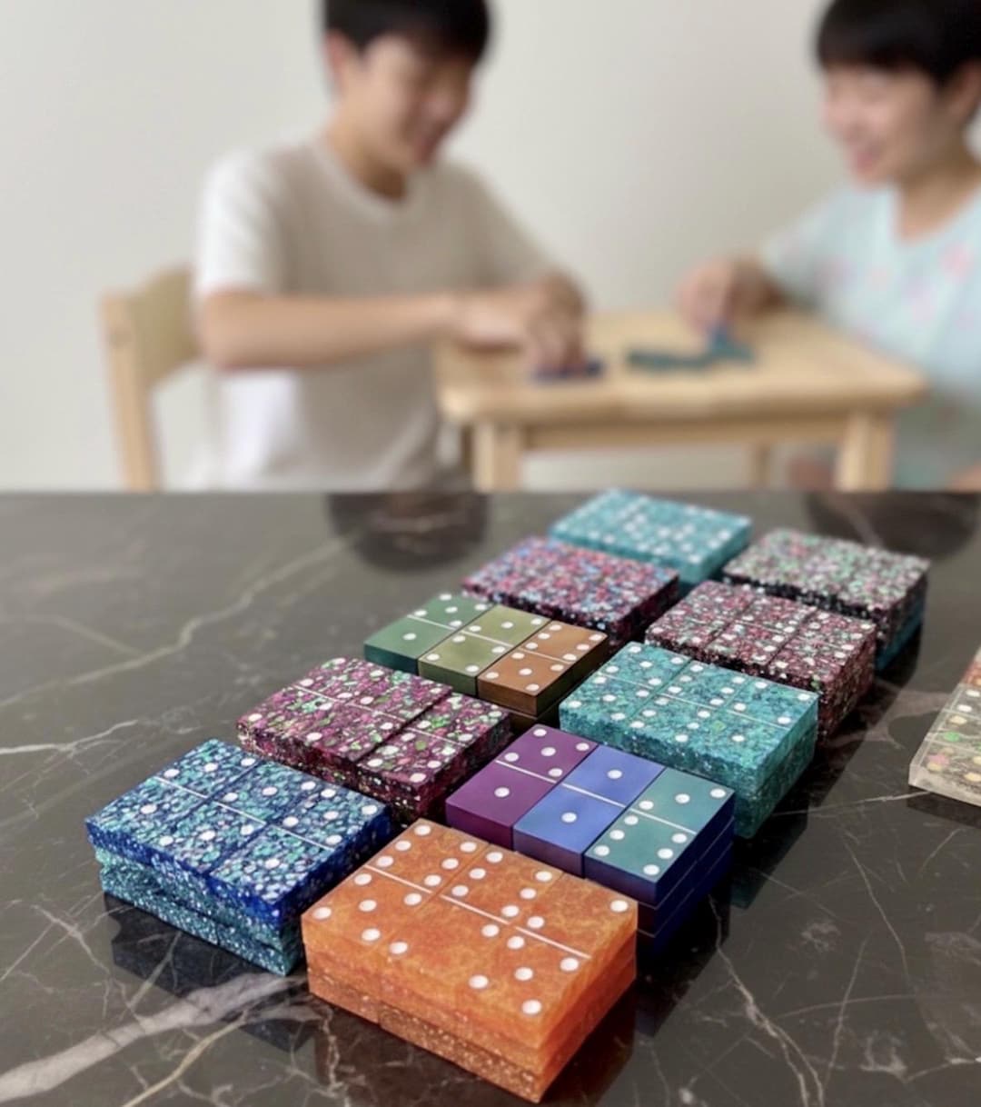 Handmade Dominoes Game Set of 28 - Choice of Designs and Colours Kids ...