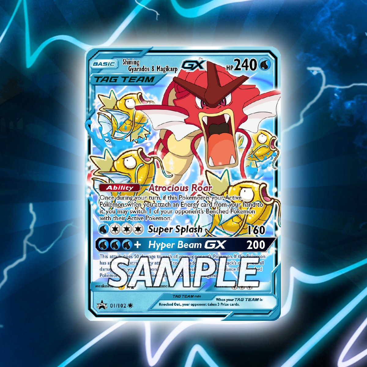 Shining Gyarados & Magikarp Tag Team GX Full Art Holo Custom - Etsy