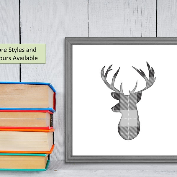 Stag Head Print - Etsy UK